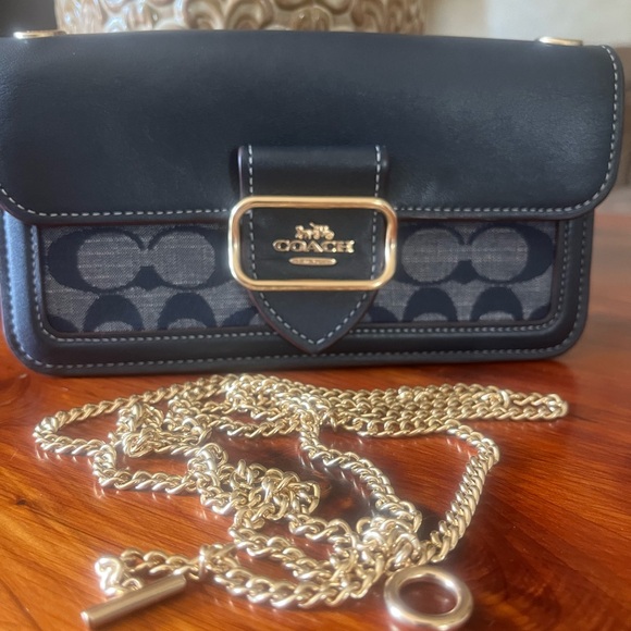 Coach | Bags | Nwot Coach Morgan Chambray Canvas And Leather Crossbody | Poshmark